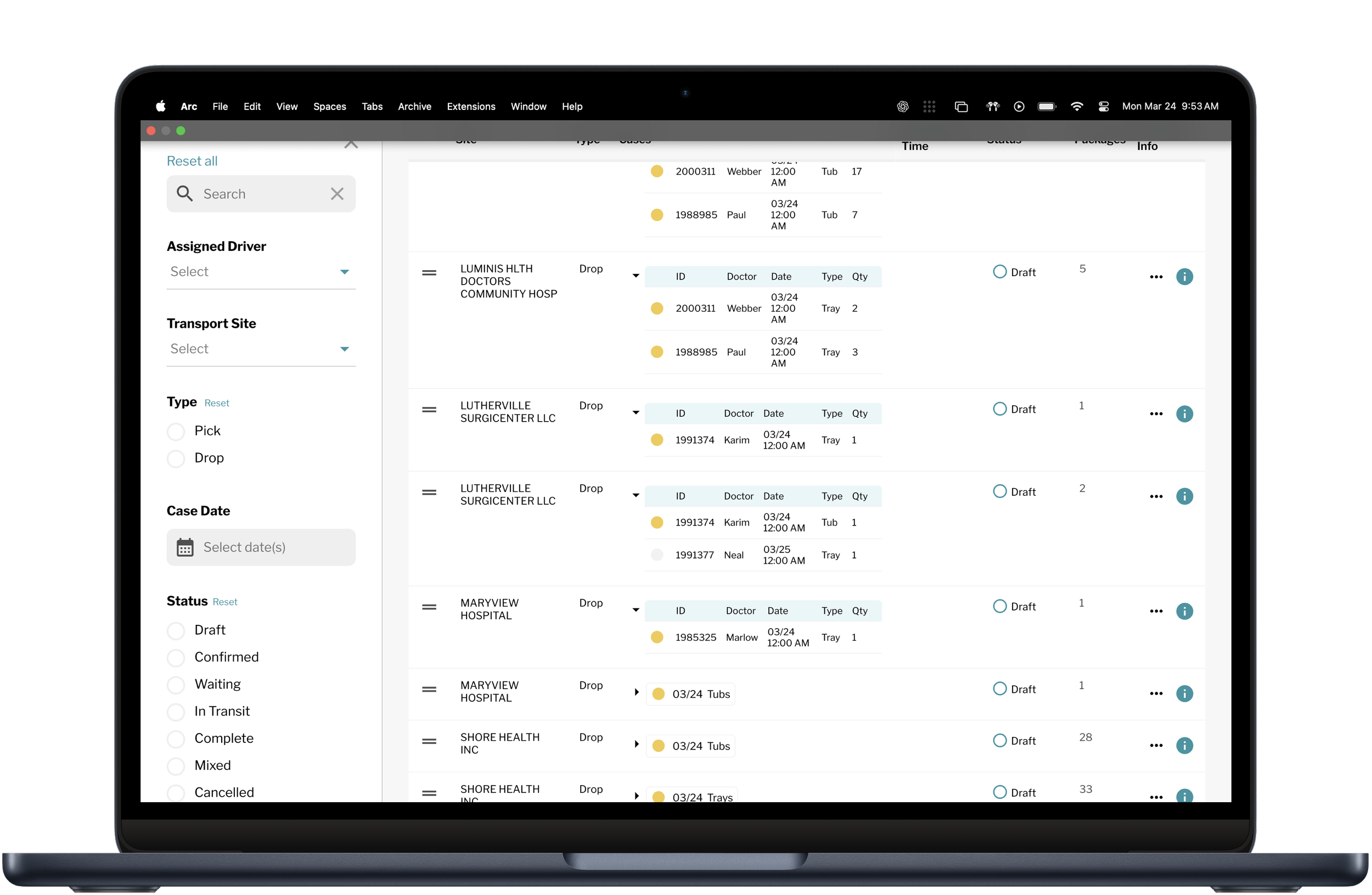 Torq Transport | Optimize Medical Logistics — Torq Interface